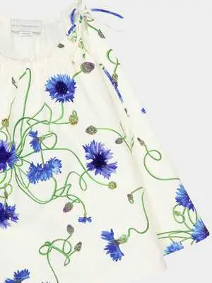 Stella McCartney Cornflower Embroidered Frill Crop Top