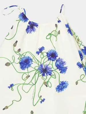 Stella McCartney Cornflower Embroidered Frill Crop Top