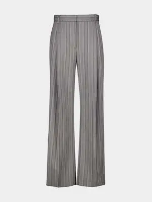 Stella McCartney Melange Striped Trousers - Grey