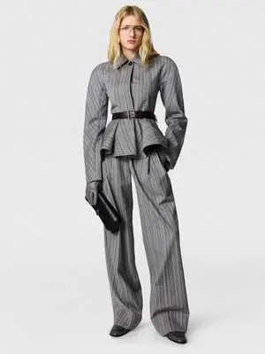 Stella McCartney Melange Striped Trousers - Grey