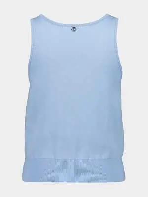 Rabanne Floral Embroidered Knit Tank - Blue