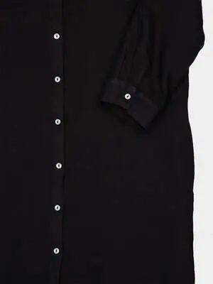 120% Lino Linen Maxi Shirt Dress