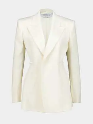 Gabriela Hearst Linen Rope Waist Blazer - White