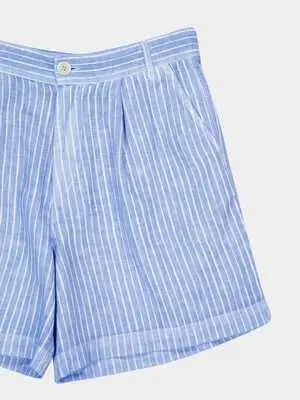 120% Lino Striped Linen Bermuda Shorts