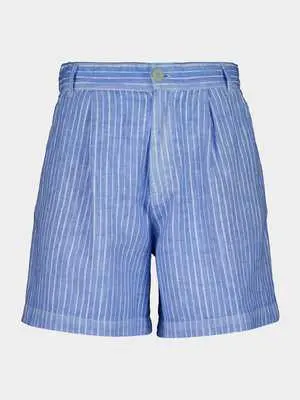 120% Lino Striped Linen Bermuda Shorts