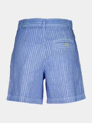 120% Lino Striped Linen Bermuda Shorts