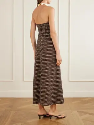 Matteau Bias Polka-dot Silk Crepe De Chine Midi Dress