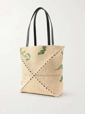 Loewe X Paula's Ibiza Puzzle Fold Raffia Tote Bag