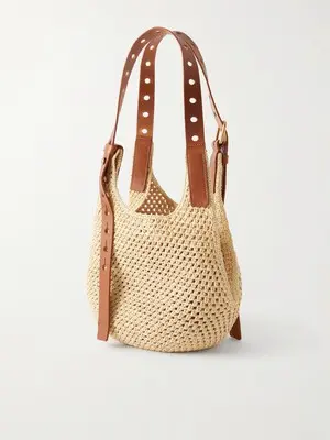Loewe The Punch Hole Raffia Shoulder Bag - Neutrals
