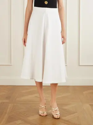 Altuzarra Varda Paneled Cotton-blend Midi Skirt - White