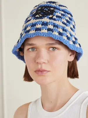 Loewe Anagram Crocheted Bucket Hat
