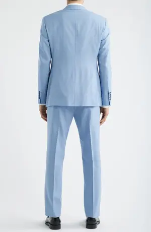 Emporio Armani Mélange Wool & Silk Blend Suit - Light Blue