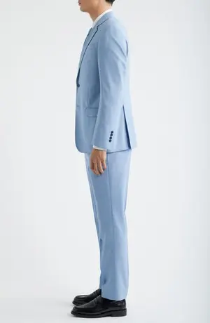 Emporio Armani Mélange Wool & Silk Blend Suit - Light Blue