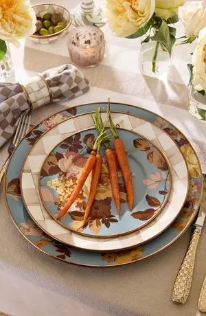 MACKENZIE-CHILDS Wild Rose Slate Salad Plate