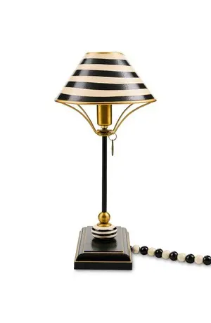 MACKENZIE-CHILDS White Library Lamp - Black