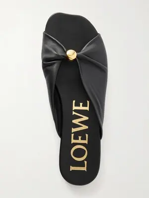 Loewe Paula's Ibiza Pebble Leather Slides - Black
