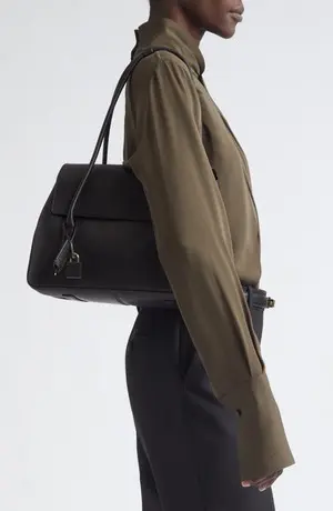 TOM FORD Medium Leather Shoulder Bag - Black