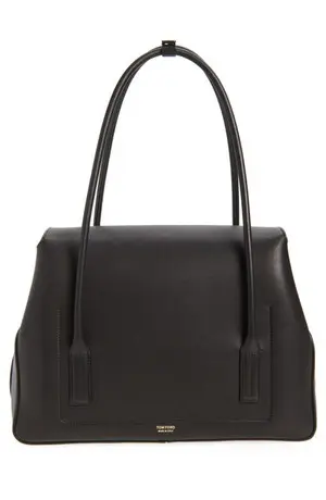 TOM FORD Medium Leather Shoulder Bag - Black