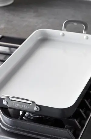 GREENPAN X Bobby Flay Ceramic Nonstick Double Burner Griddle - Graphite