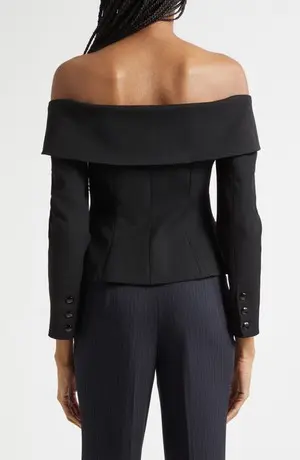 L'Agence Ingrid Off-the-shoulder Blazer Top