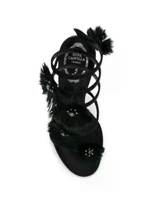 Rene Caovilla 100mm Jolene Sandals - Black