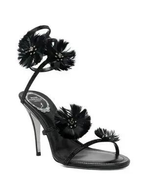 Rene Caovilla 100mm Jolene Sandals - Black