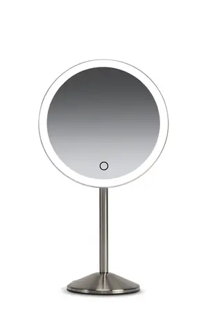 ILIOS LIGHTING Modern Portable Rechargeable Magnetic 1x Magnication Table Mirror - Silver