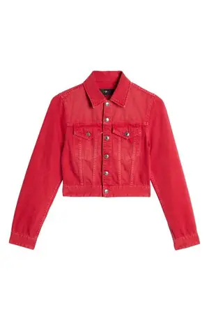 7 For All Mankind Shrunken Denim Trucker Jacket
