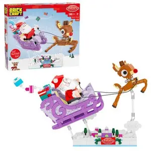 BRICKCRAFT Rudolph Santa's Sleigh Building Set