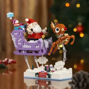 BRICKCRAFT Rudolph Santa's Sleigh Building Set