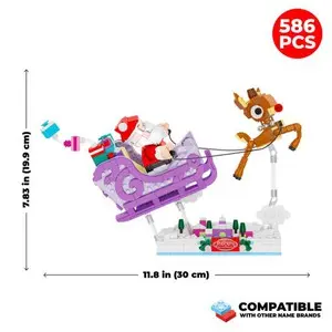BRICKCRAFT Rudolph Santa's Sleigh Building Set