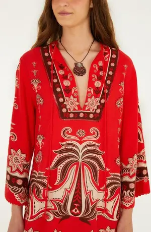 Farm Rio Ainika Garden Front Ties Minidress