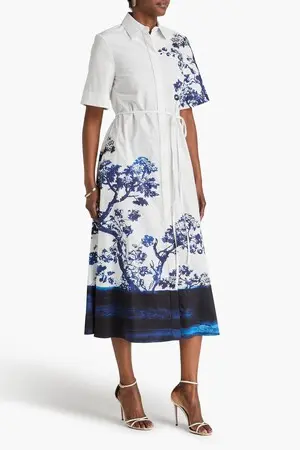 Erdem Printed Cotton-poplin Midi Shirt Dress
