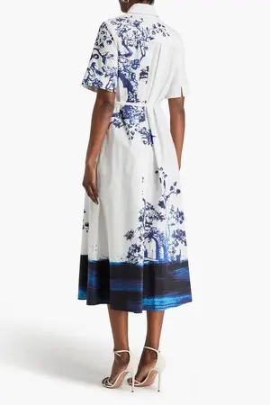 Erdem Printed Cotton-poplin Midi Shirt Dress