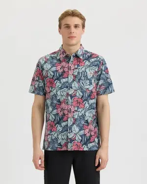 SALT LIFE Sailfish Blossom Woven Shirt - Midnight