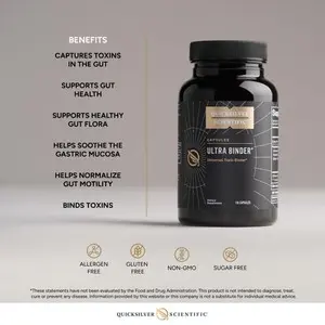 QUICKSILVER SCIENTIFIC Ultra Binder Bentonite Clay Zeolite And Charcoal Capsules