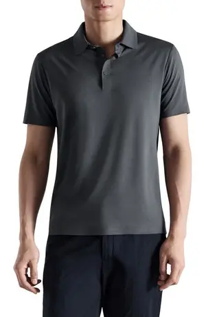 Mango Comfort Stretch Polo - Dark Grey