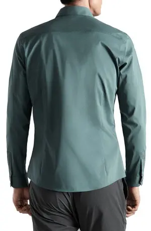 Mango Regular Fit Stretch Cotton Blend Button-up Shirt - Medium Green