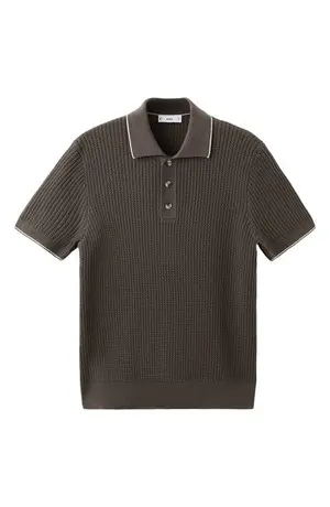 Mango Fine Knit Herringbone Polo