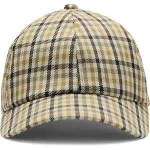 Mango Check Patterned Cap - Medium Brown