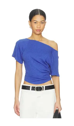 Blue Off Shoulder Tops