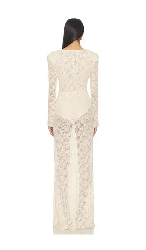 AWAVE STUDIO Long Sleeve Lace Maxi Dress