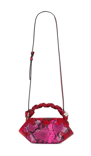 GANNI Bou Mini Snake Bag - Raspberry Rose