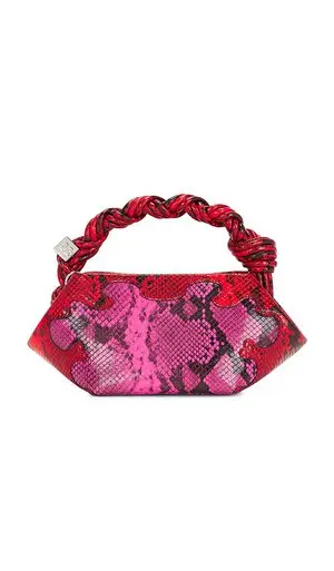 GANNI Bou Mini Snake Bag - Raspberry Rose