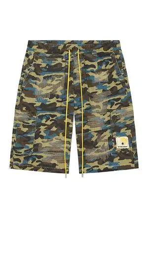 DIET STARTS MONDAY Camo Ripstop Cargo Shorts - Blue