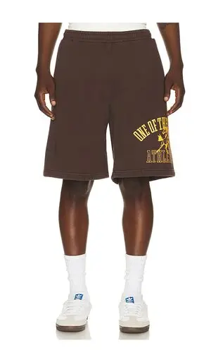 ONE OF THESE DAYS Mustang Athletics Sweat Short - Dark Brown