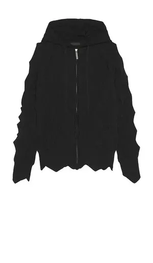 MADFRENZY Spiked Slim Zip Up Hoodie