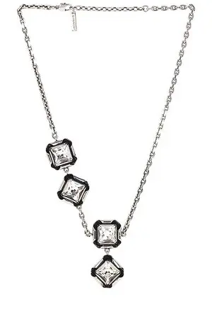 Givenchy Deconstructed Crystals Chain Necklace - Antic Silvery