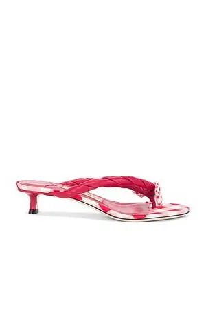 JIMMY CHOO Liss 35 Gingham Sandals - Ruby Red Mix