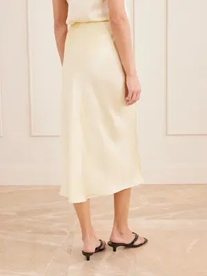 ANINE BING Bar Silk-charmeuse Midi Skirt